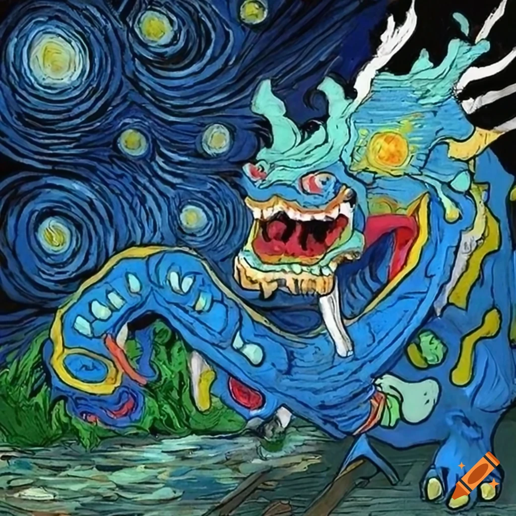 Gyarados van gogh style on Craiyon