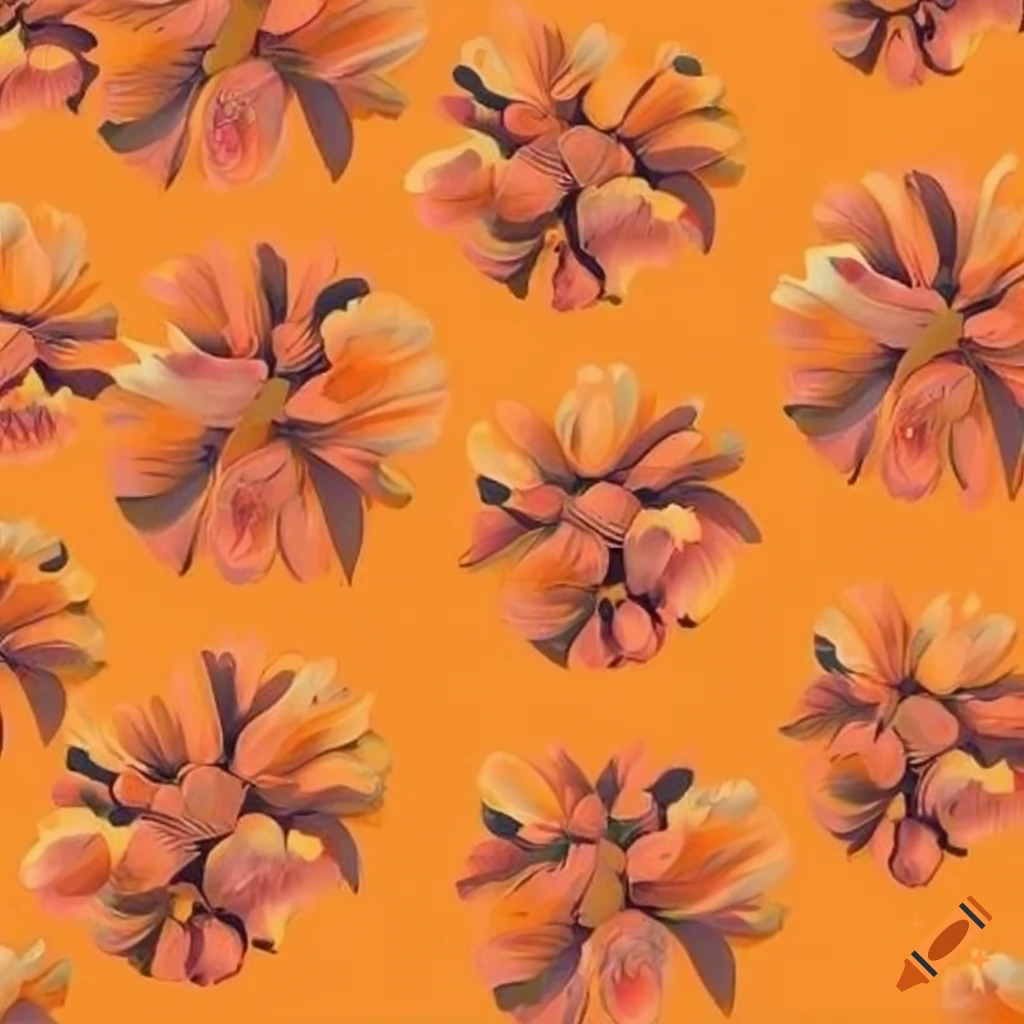Orange flowers pattern