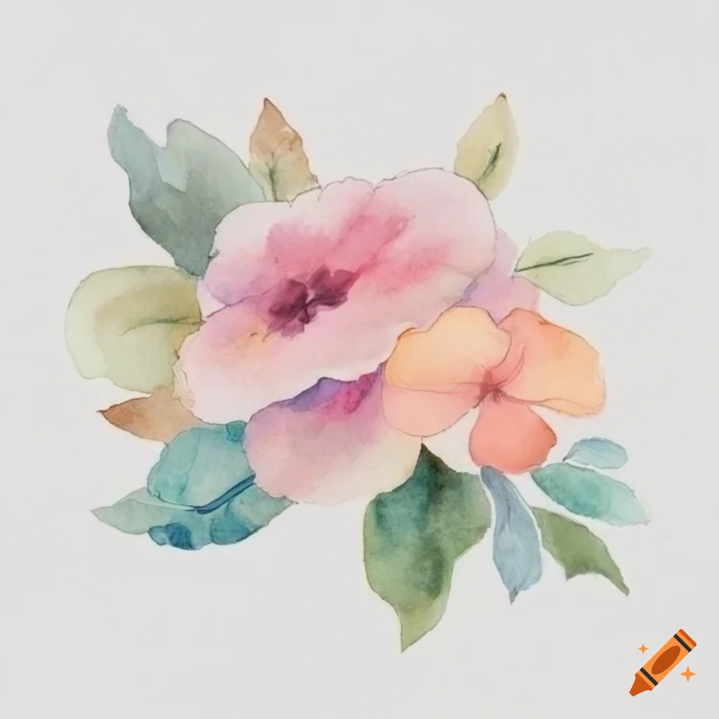 Pastel delicate flower watercolor