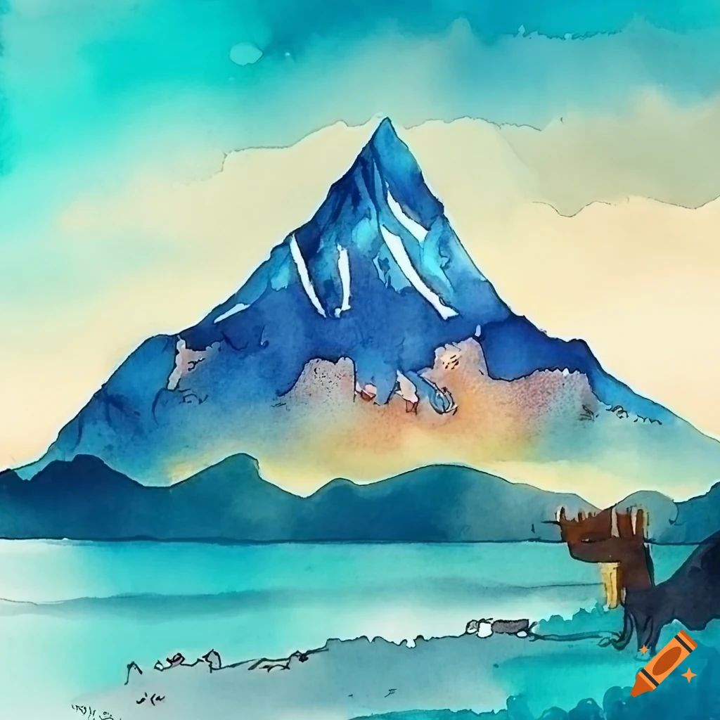 Ilustrator ,mountain ,cartoon,fancy