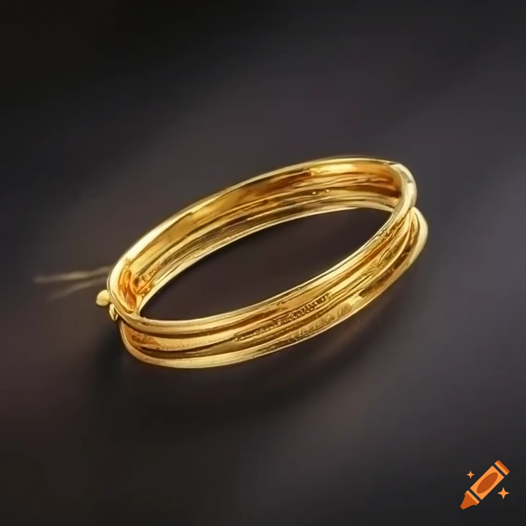 A photorealistic gold bangle with great background