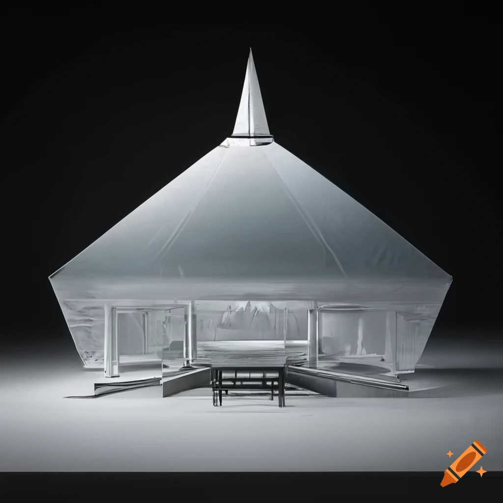 Pop up structure made of aluminum in the style of Frank Lloyd Wright on ...