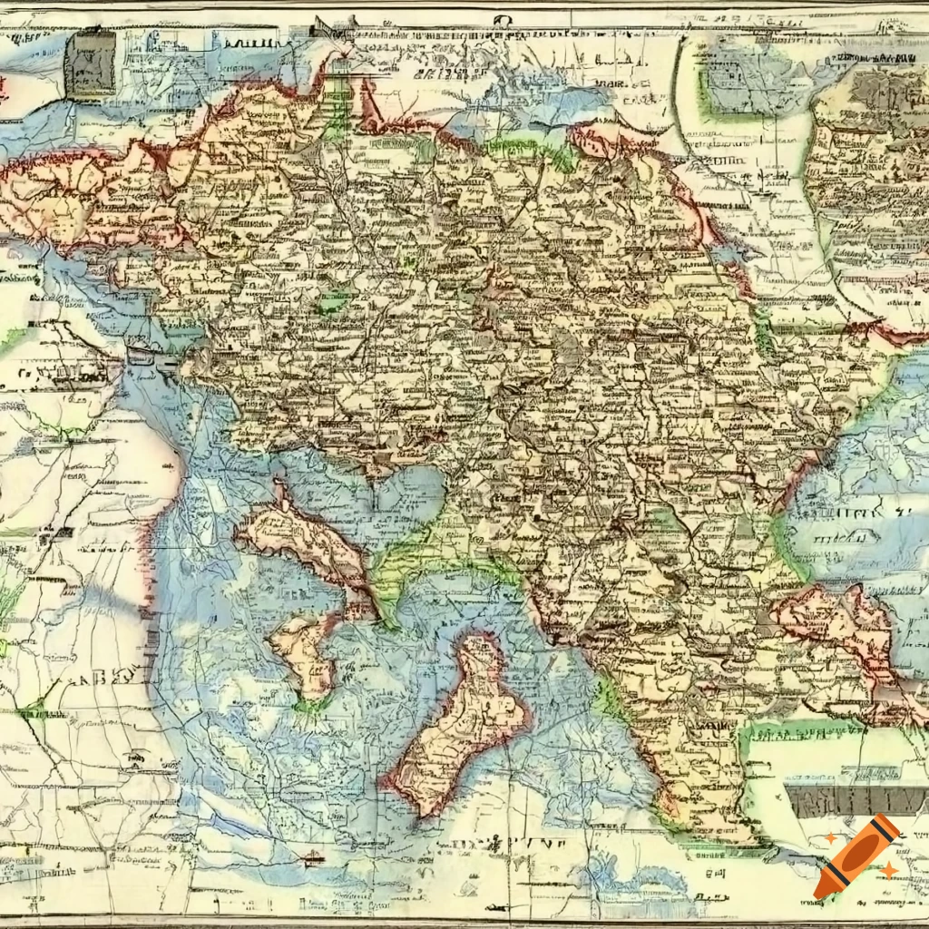 Fictitious detailed map of an eastern european city