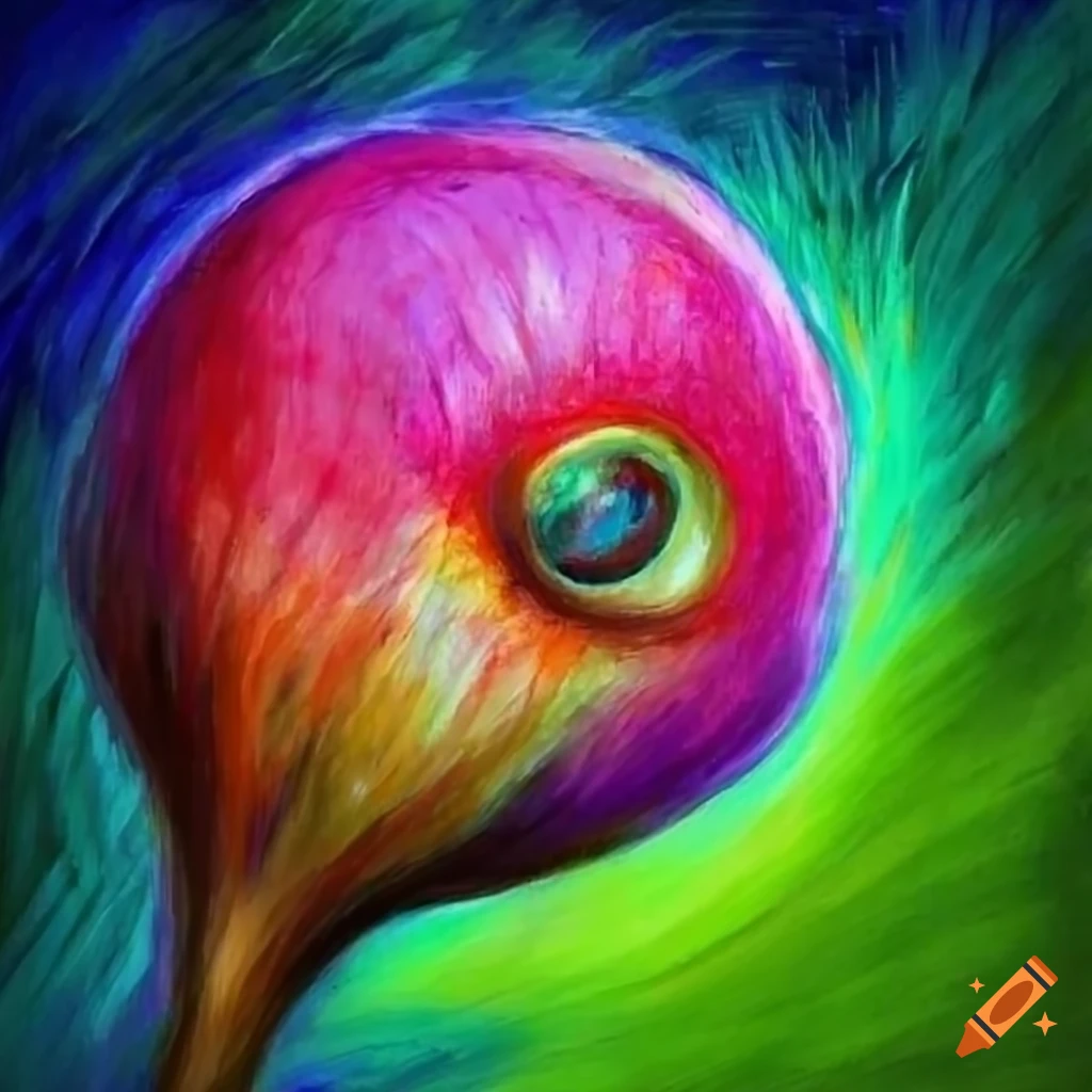 Vibrant color pencil drawing of crayons on Craiyon