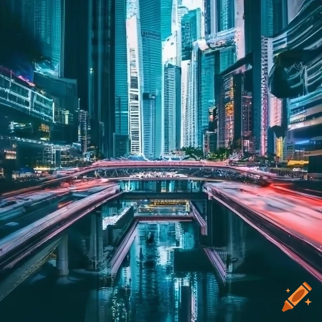 A closeup of a city in singapore, macro, cinematic, wide angle, 4k ...