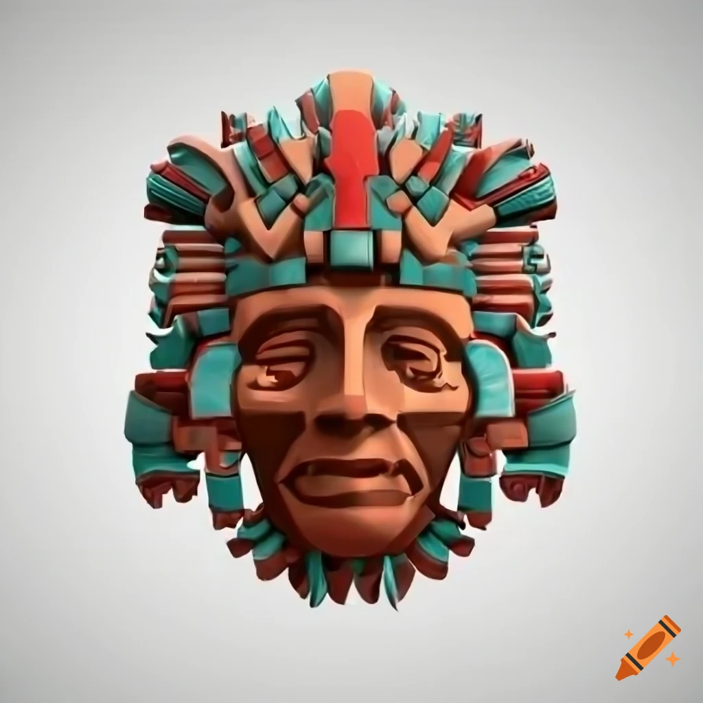 Icono de un escudo azteca poligonal 3d on Craiyon