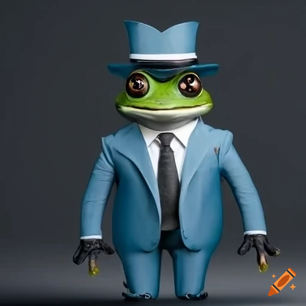 Frog wearing a suit on Craiyon