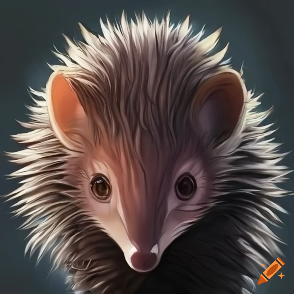 Tenrec head top down on Craiyon