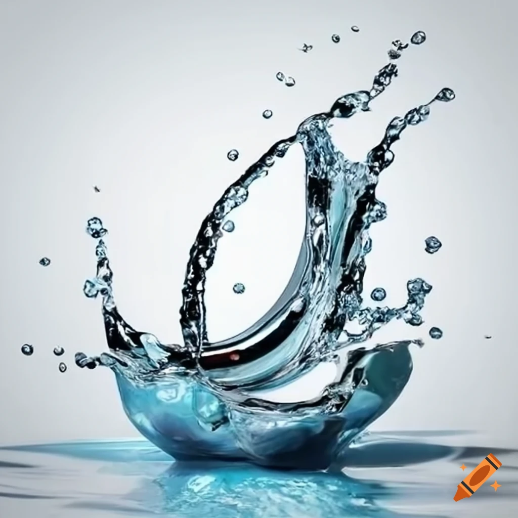 Chrome water splash sculpture on Craiyon