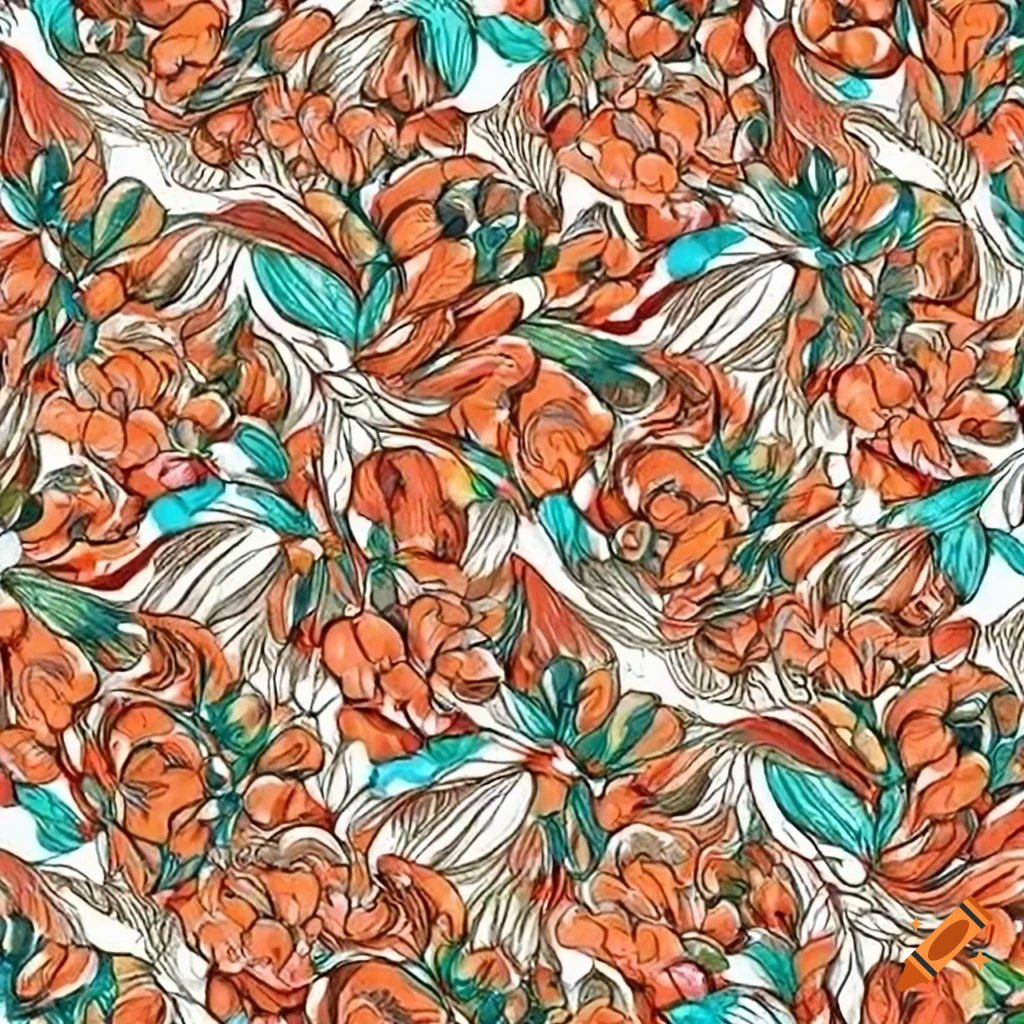 Orange flowers pattern