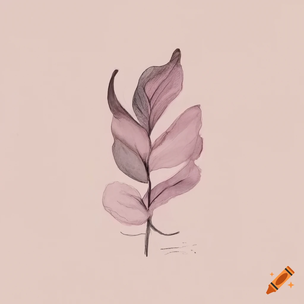 Botanical minimal drawing sketch