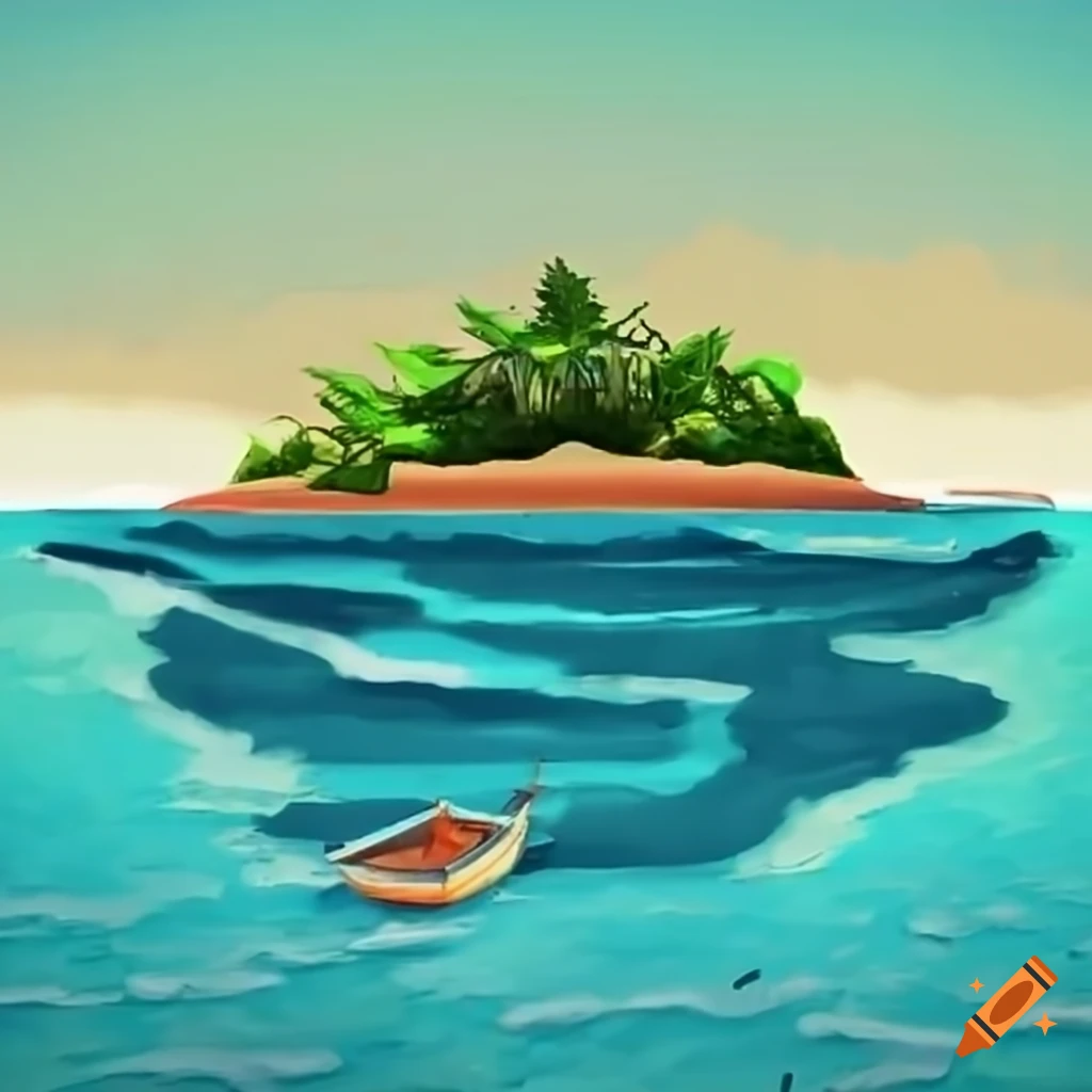Island with a boat