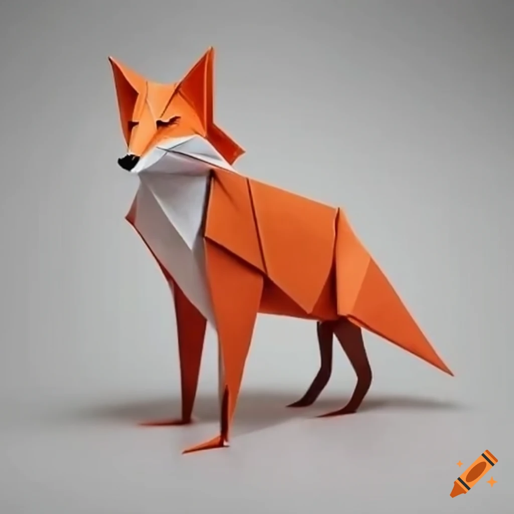 Fox origami with fancy dinner beside of it
