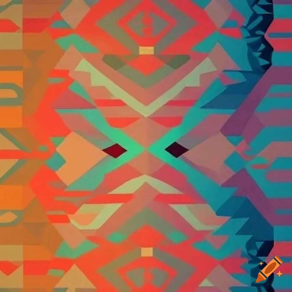 Soviet geometric gradient textile pattern