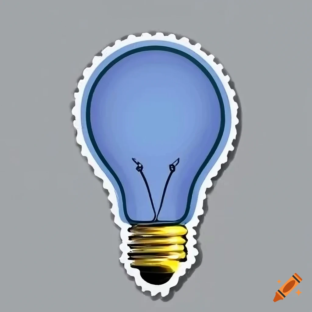 Sticker with white outline. light bulb