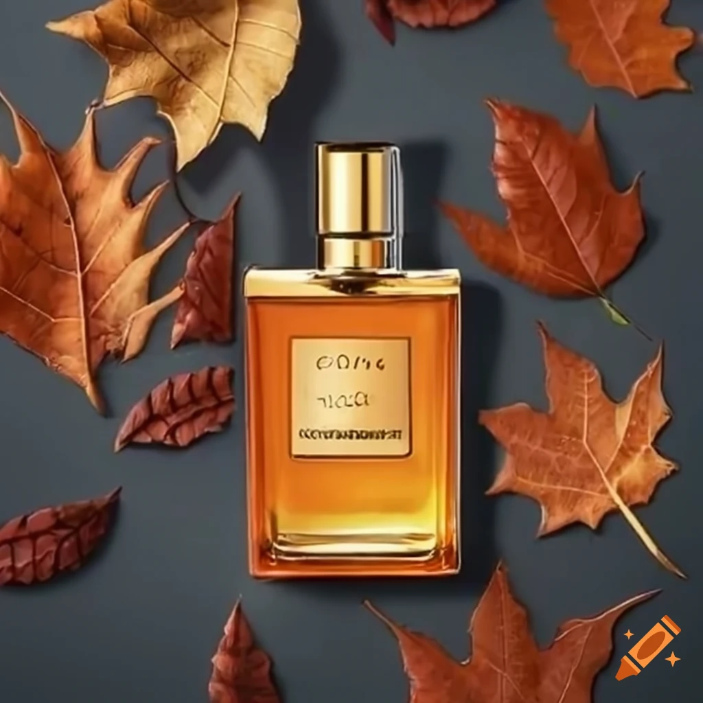 Parfum hermès avec des feuilles d'automne on Craiyon