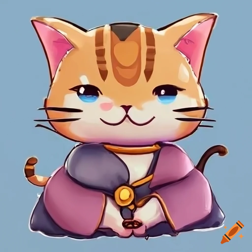 Kawaii cat monk