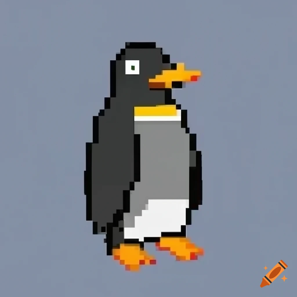 Pixel art of a penguin as an nft collectible