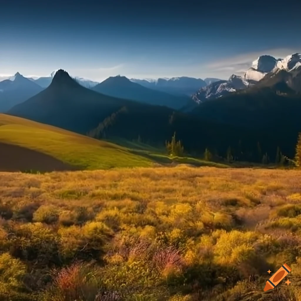 Beautiful mountain landscapes on Craiyon
