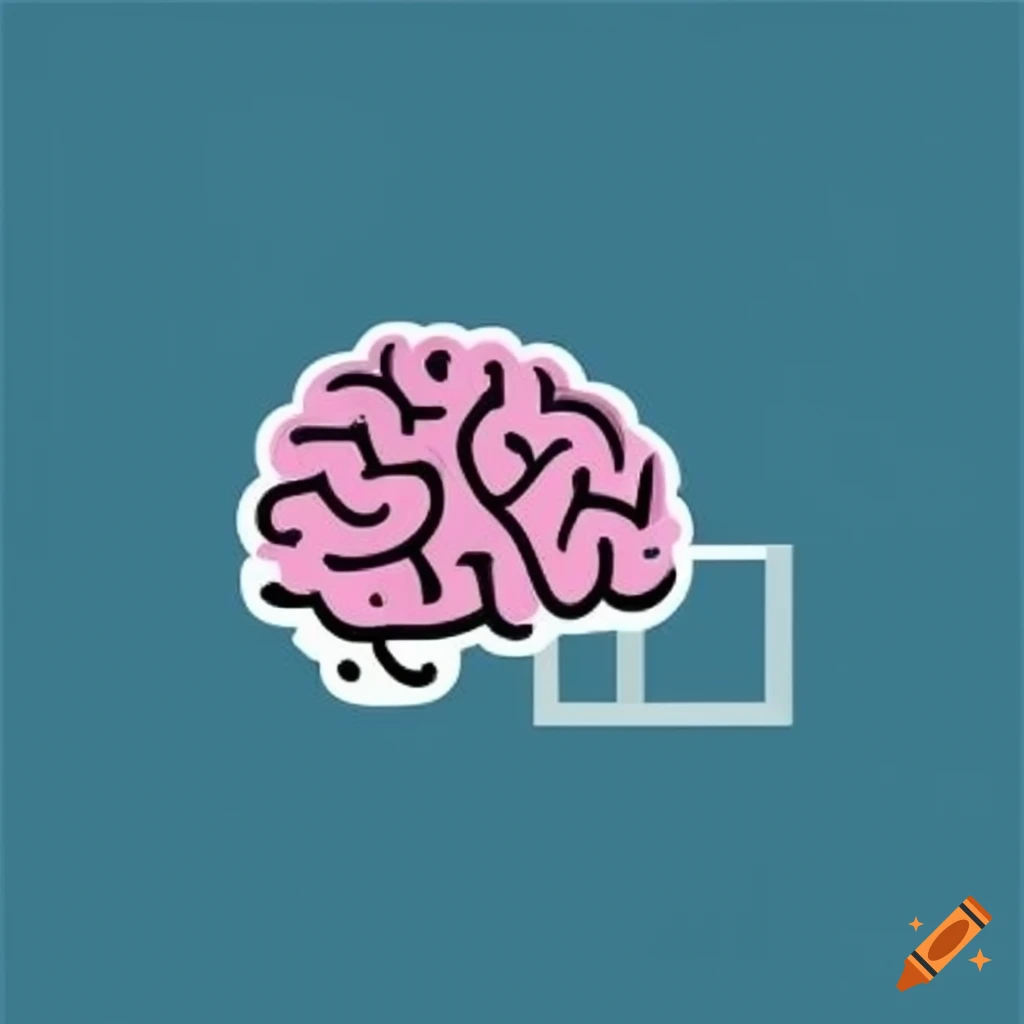 Logo for ukrainian information technology specialists with brain on Craiyon