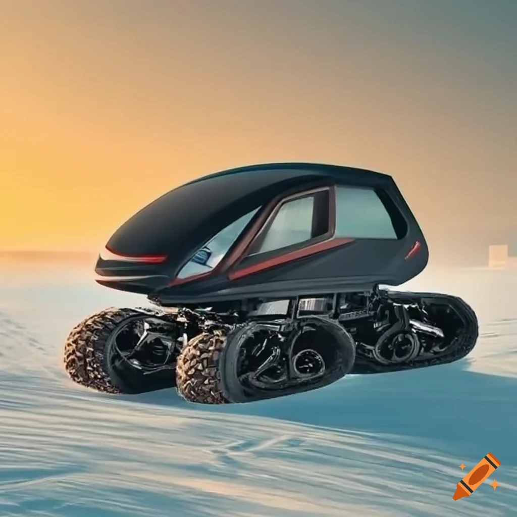 Crawler vehicle, sleek, low vehicle with caterpillar tracks, tracked ...