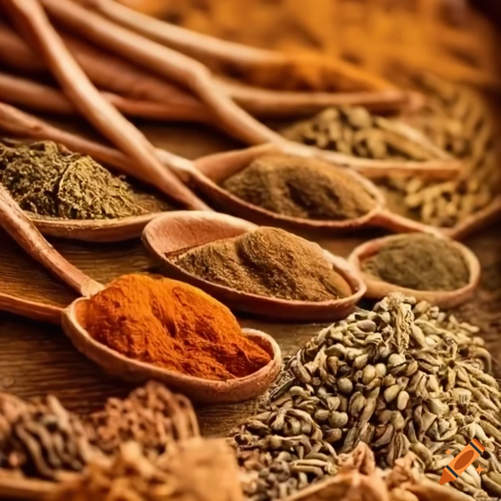 A closeup magazine quality shot of a traditional spices, insane details ...