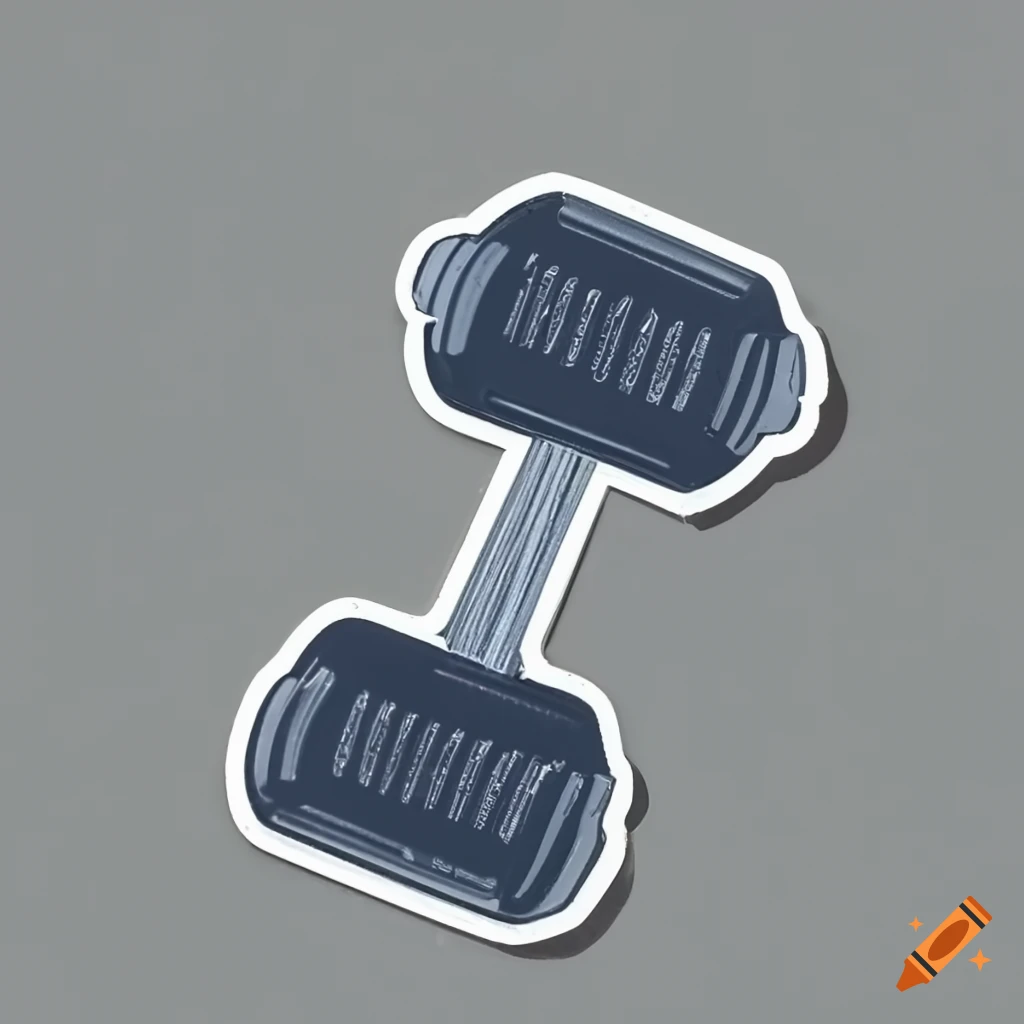 Sticker with white outline. dumbbells