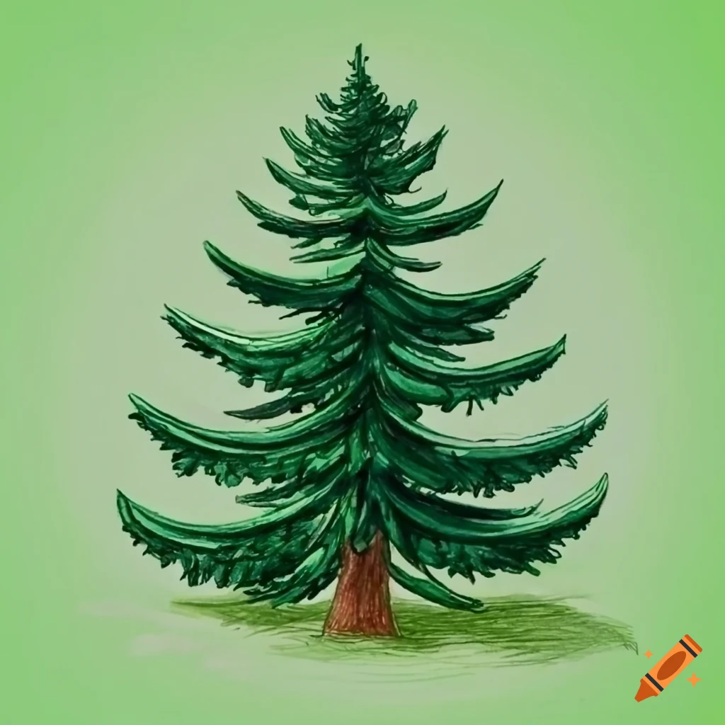 Pencil Drawing Of Pine Trees