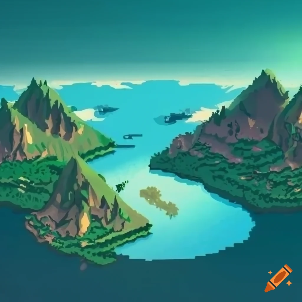 Mountain landscape roads immersive illustration minimalistic logo of a ...