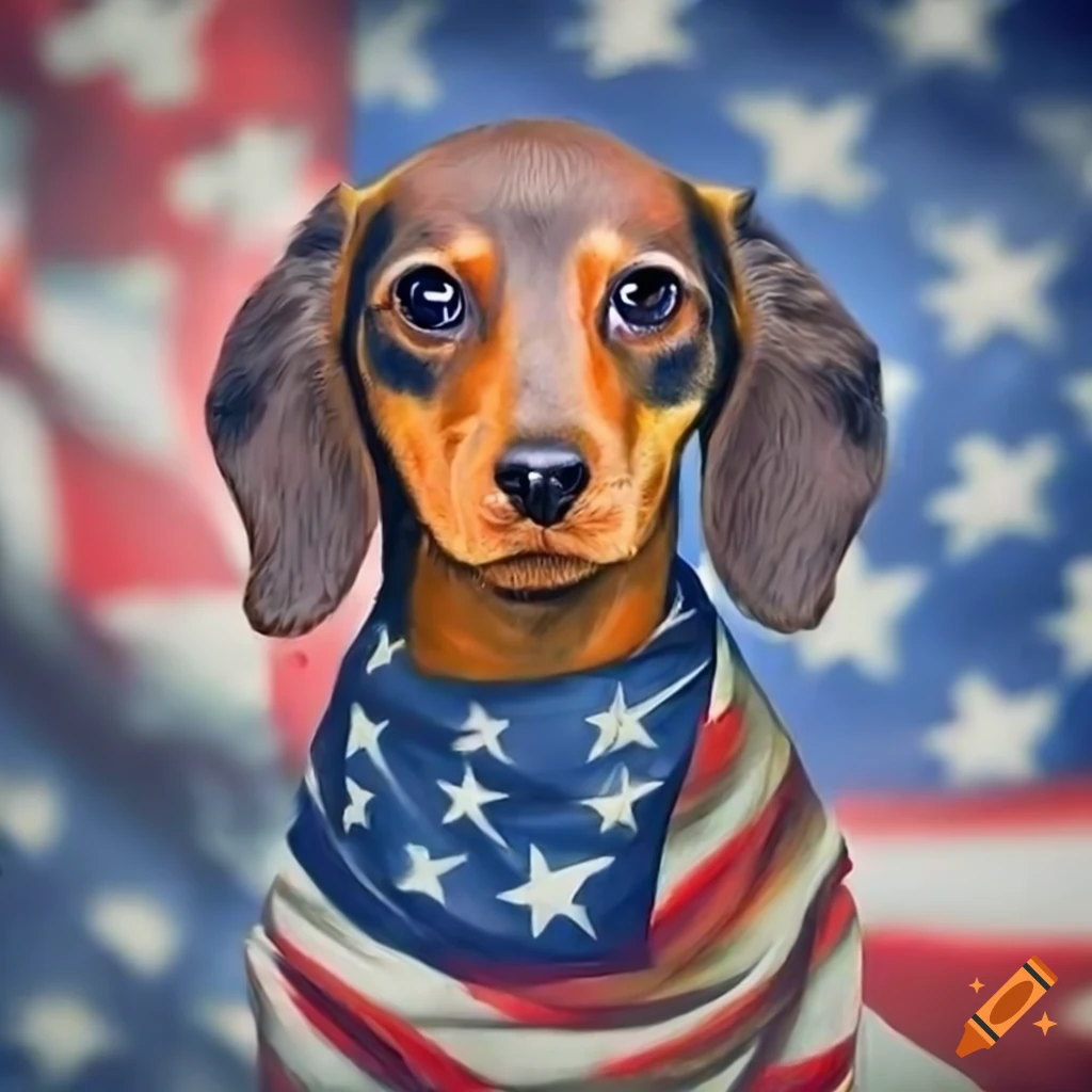 Hyper realistic drawing of a dachshund puppy wrapped in a highly ...