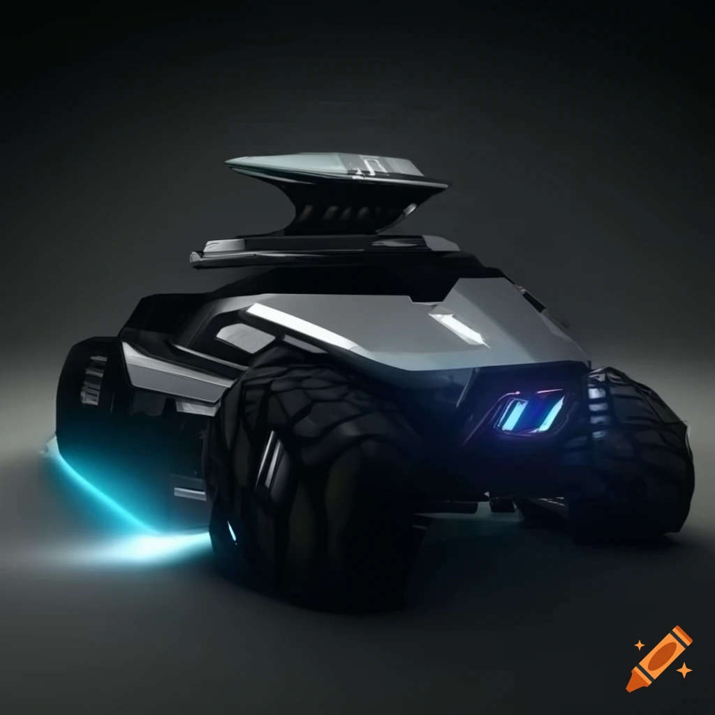 Sleek, low, high speed, vehicle with caterpillar tracks, tracked ...