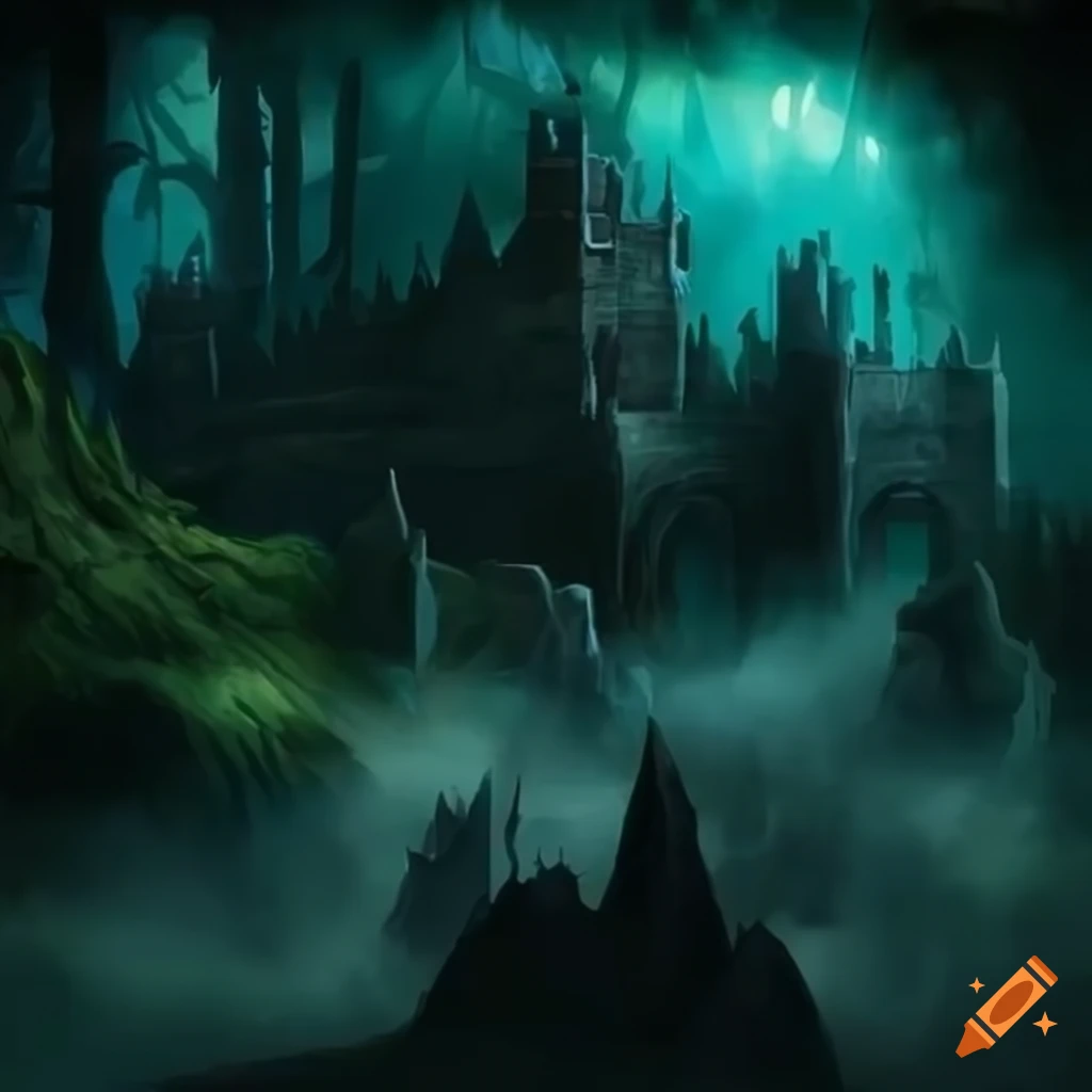 Dungeon dragon landscape on Craiyon