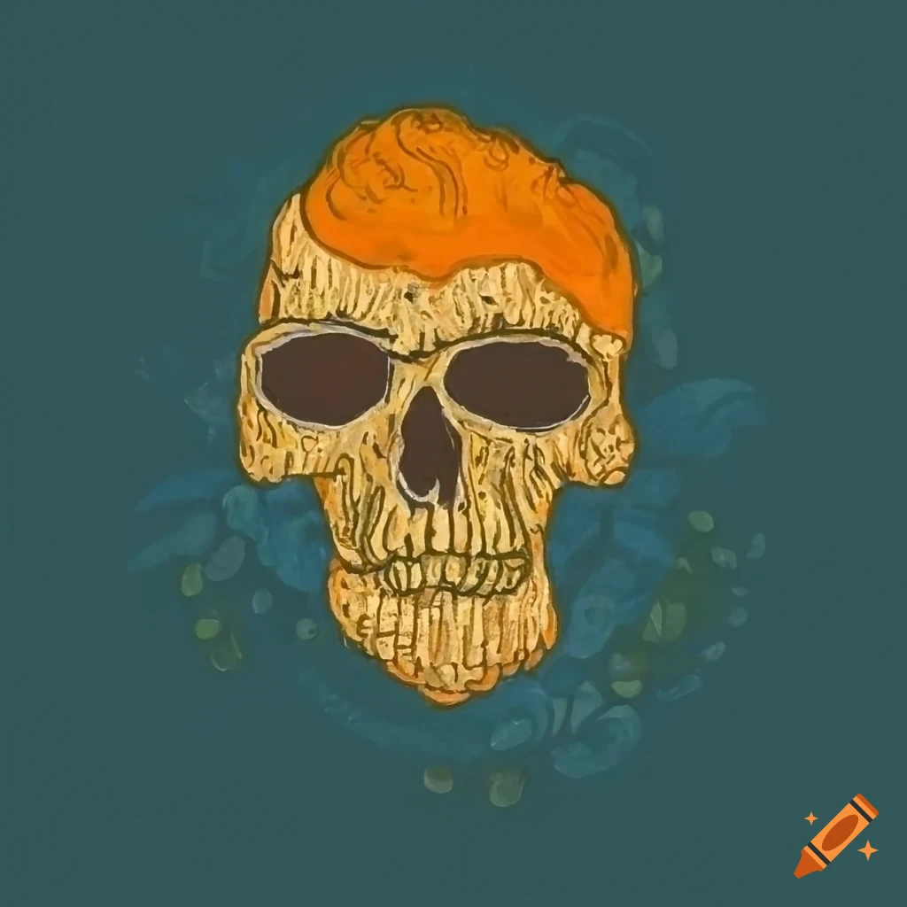 Symbol representing memento mori in the style of vincent van gogh on ...