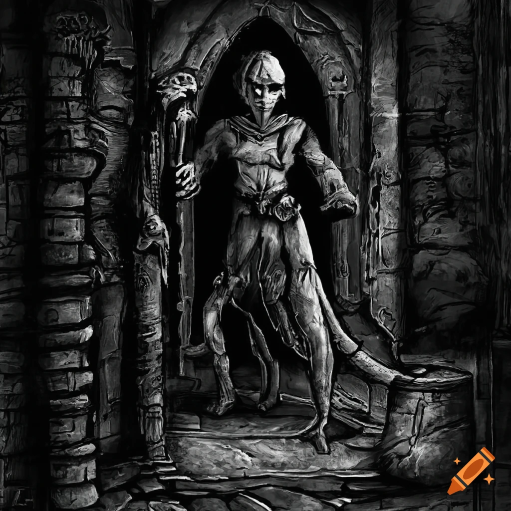 Dungeon art from a classic home computer game era on Craiyon