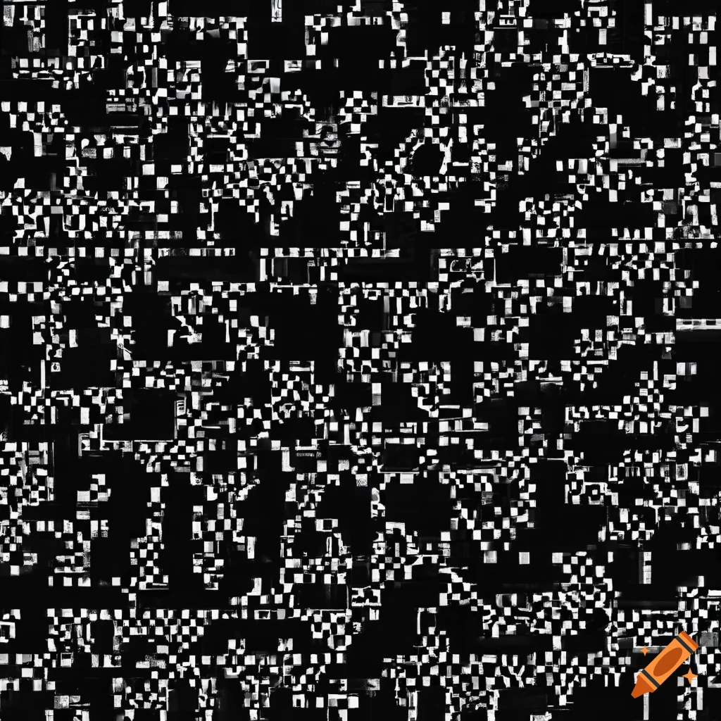 Black and white pixel pattern