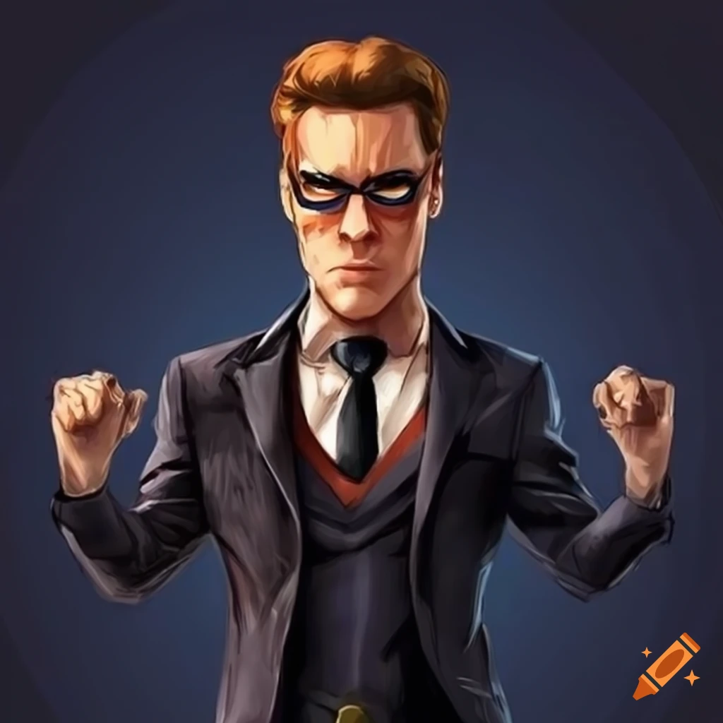 A superhero lawyer in impressionistic style