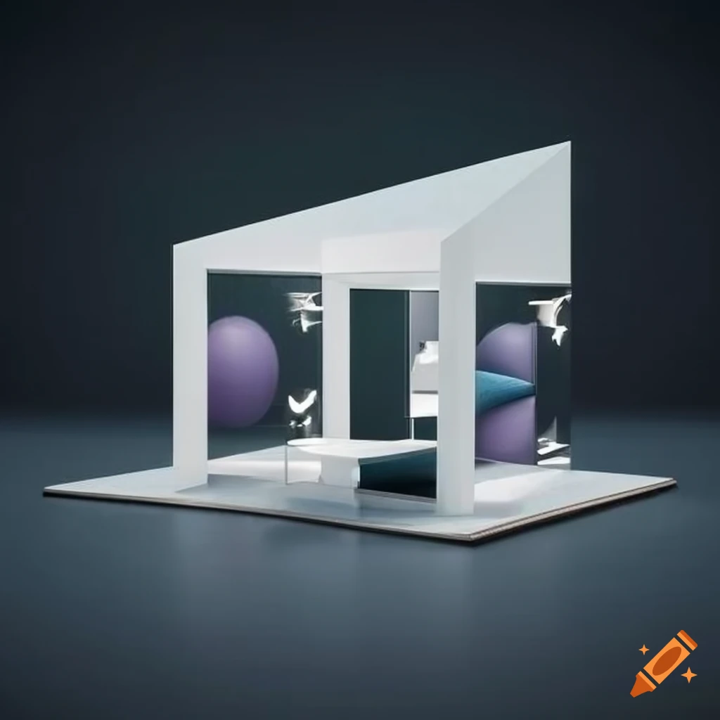 Trade show pop up booth in the style of modern contemporary ...