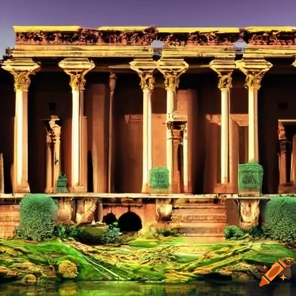 Cleopatra's palace in contrast with nature