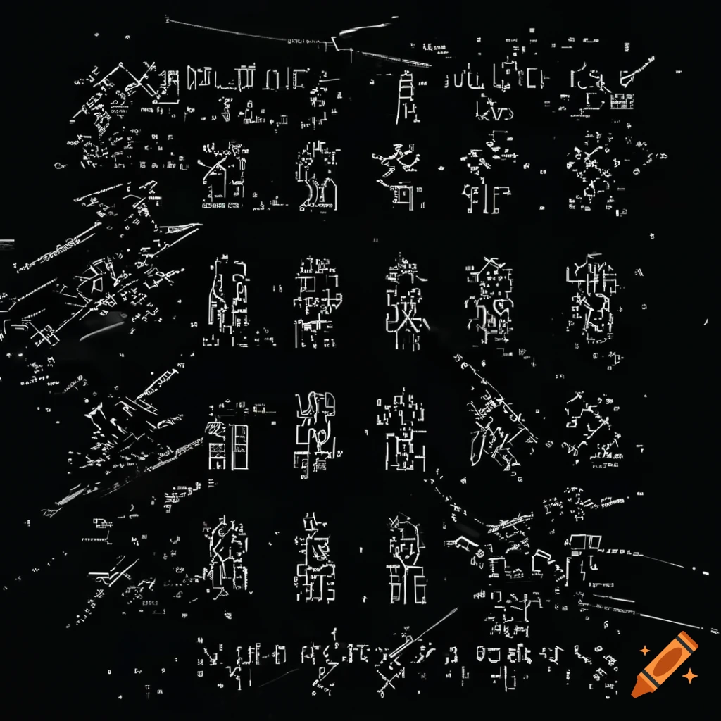 White digital code printed by monkey's silhouettes and antenna's ...
