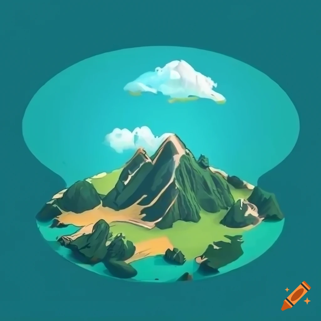 Mountain landscape roads immersive illustration Minimalistic logo of a ...