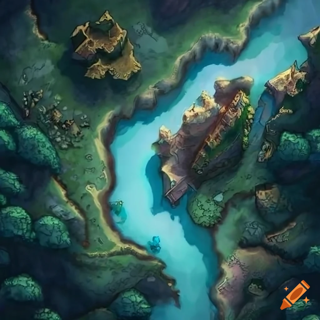 D&d map highlighting key locations and landmarks fantasy map from above ...