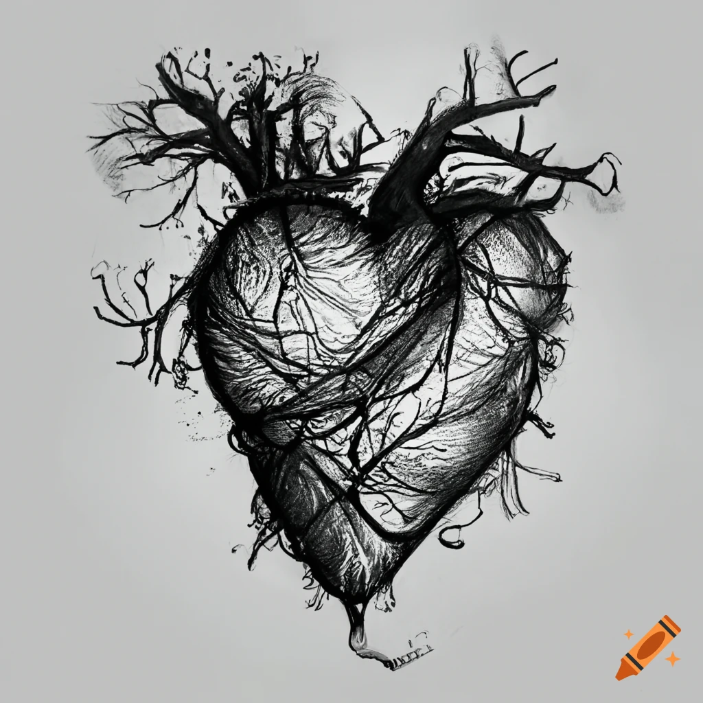 Shattered Bleeding Heart Drawings