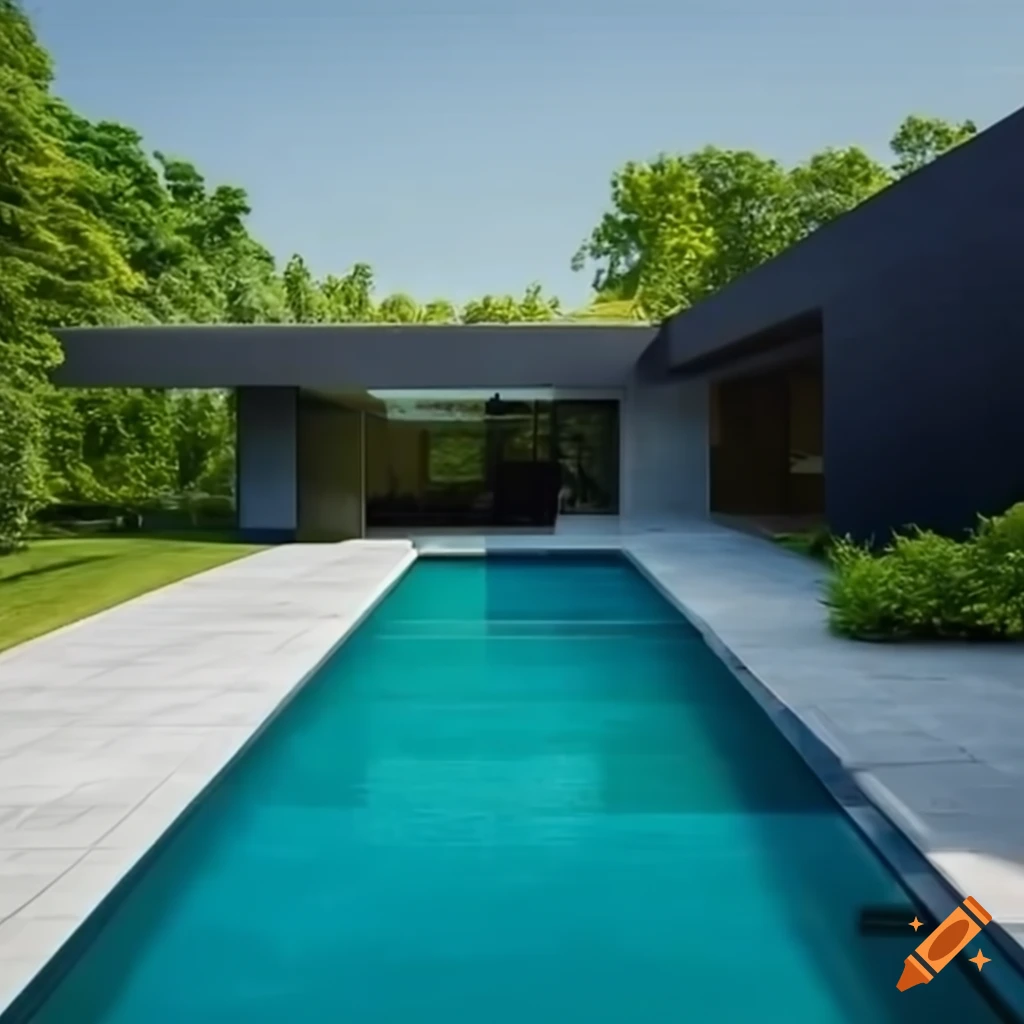 Architecture modern house pool 4k exterior on Craiyon