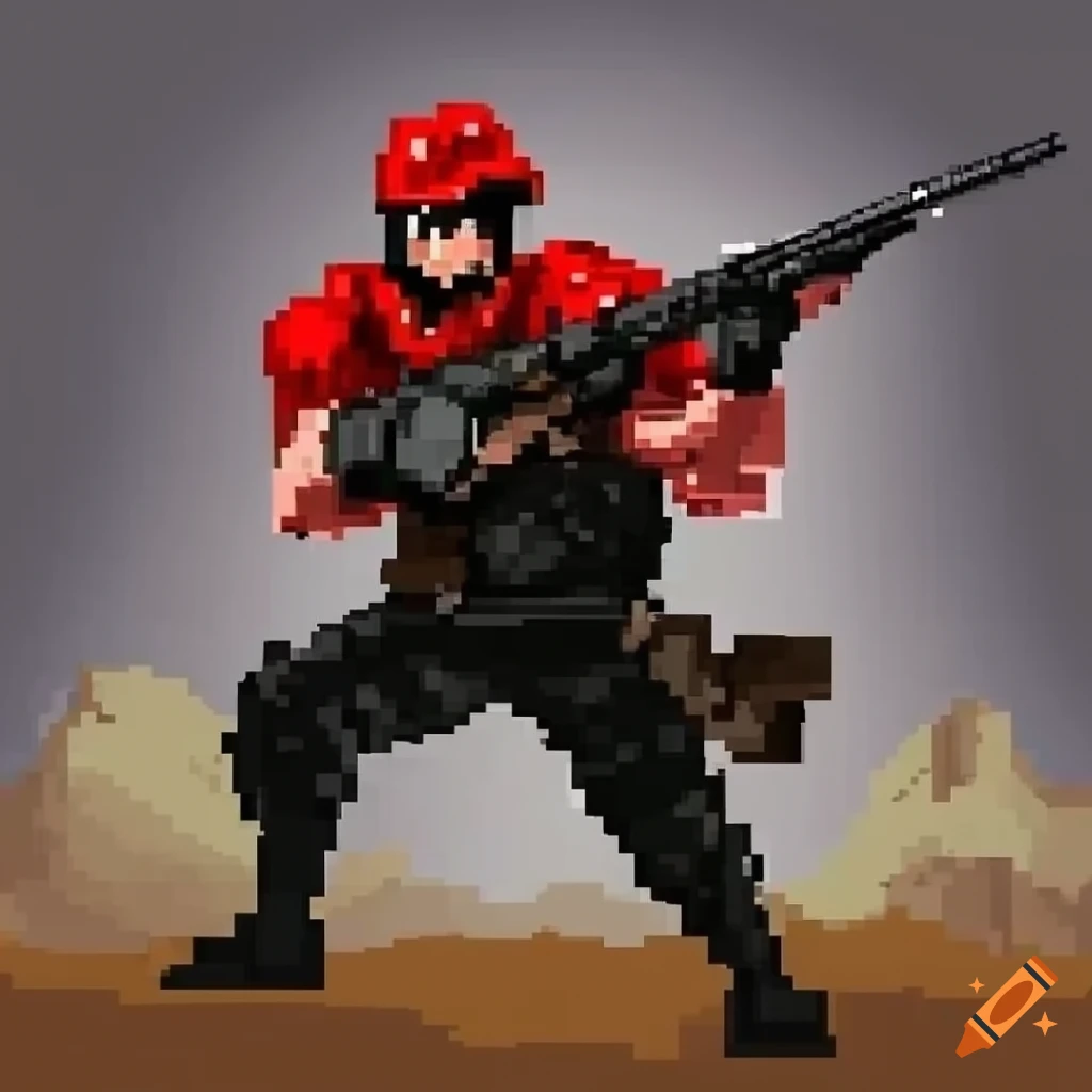 Infantry rifleman, battle stance, facing the right, to the SNES pixel ...
