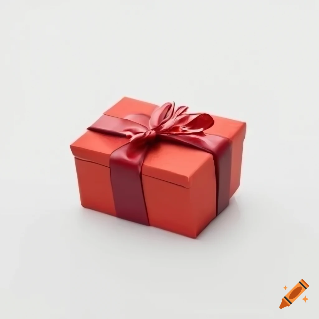 Fleshy present box from a top down perspective against a white background