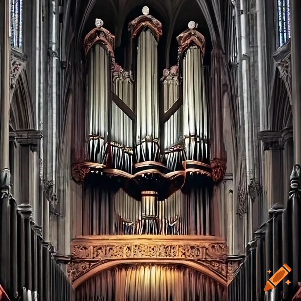 Cathédrale dark pipe organ on Craiyon