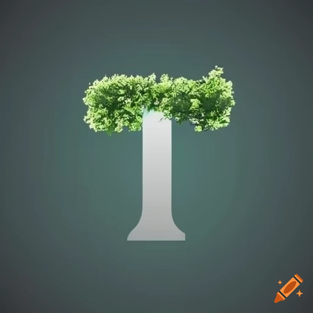 Create a logo with a tree in the shape of the letter t on Craiyon