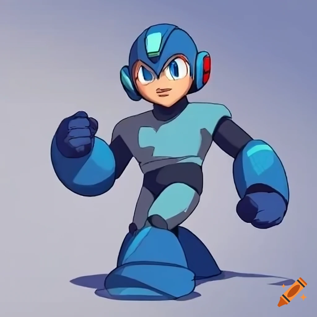 Mega man flexing his bicep on Craiyon