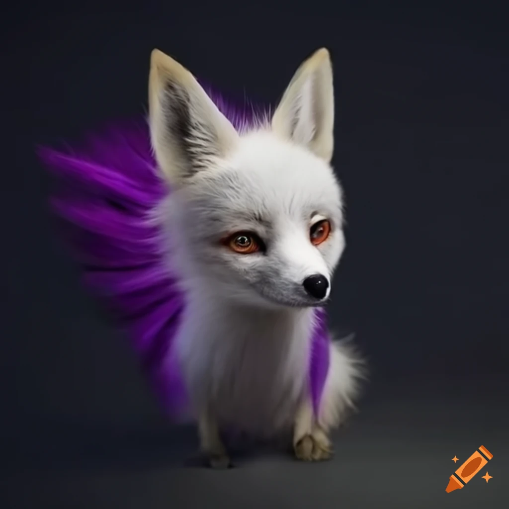 White fox with purple mohawk on Craiyon