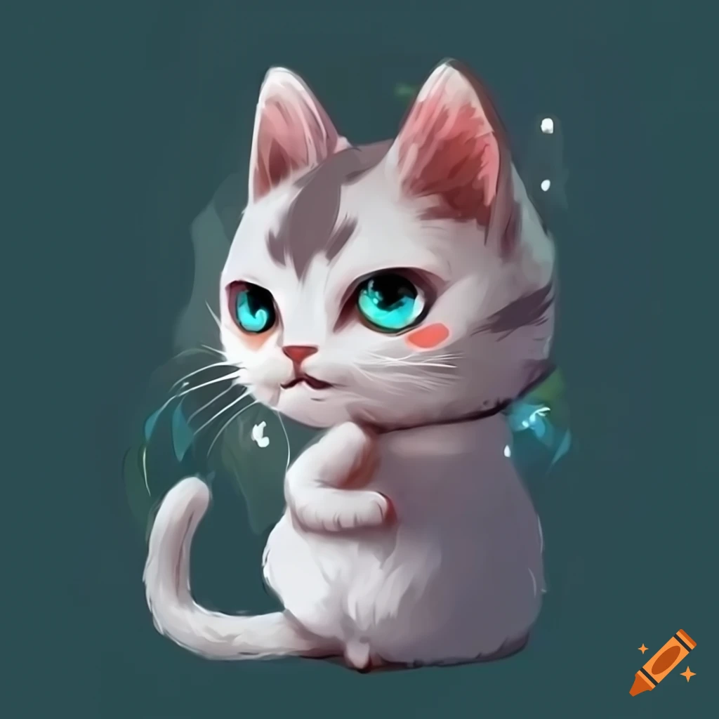Chibi cat white